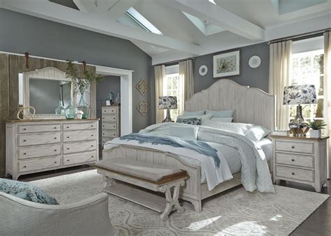 Farmhouse Reimagined Antique White Panel Bedroom Set From Liberty