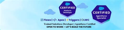 Lalitha D Salesforce Developer Salesforce Pd1 Certified 2x Ranger And Agentblazer Legend