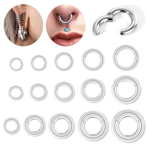 1 Pc 2g 12g Large Gauge Hoop Earrings Stainless Steel Septum Nose