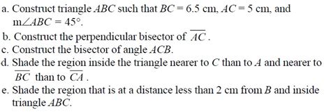 Solved A Construct Triangle Abc Such That Bc 6 5 Cm Ac 5