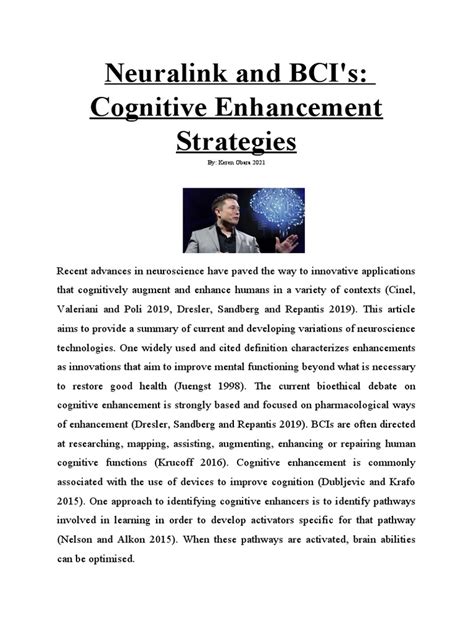 neuralink and bcis cognitive enhancement strategies official report