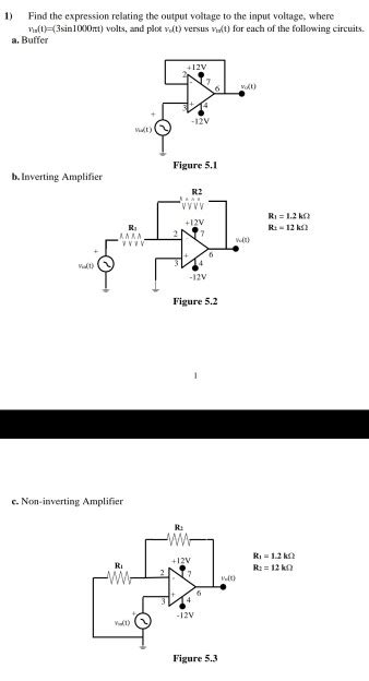 Solved 1 Find The Expression Relating The Output Voltage To