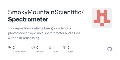 Github Smokymountainscientific Spectrometer This Repository Contains Energia Code For A
