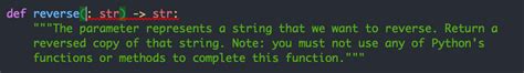 solved def reverse 1 str → str ﻿the parameter