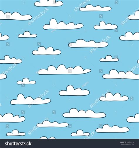 Seamless Cloudy Background Vector Illustration Stock Vector Royalty