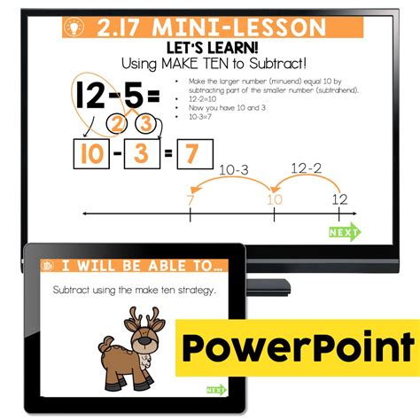 Lucky To Learn Math Subtract With Make Ten Lesson 217 Teaching Slides Powerpoint