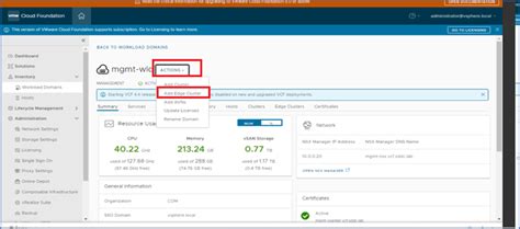 vcf deployment nsx t edge cluster deployment in vcf management domain