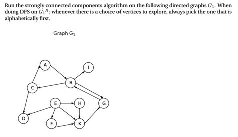 solved run the strongly connected components algorithm on the following directed graphs g when