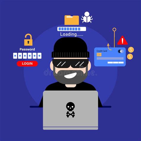 Cyber Crime And Hacker Activity Conceptvector Illustration Stock Vector Illustration Of Crime
