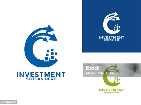 화살표와 디지털 도트 로고 디자인 벡터와 함께 이니셜 C 투자 초기 아이덴티티 로고 디자인 템플릿입니다 Growth Up 로고