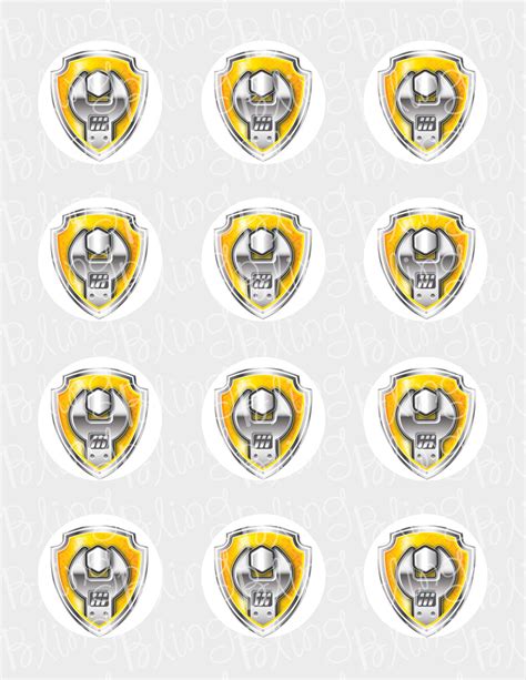 Paw Patrol Badges Rubble