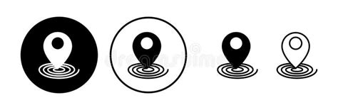 Address Icon Location Icon Address Symbol Pin Stock Vector