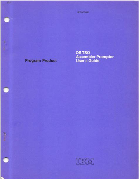 Ibm Os Tso Assembler Prompter Users Guide Manual Computing