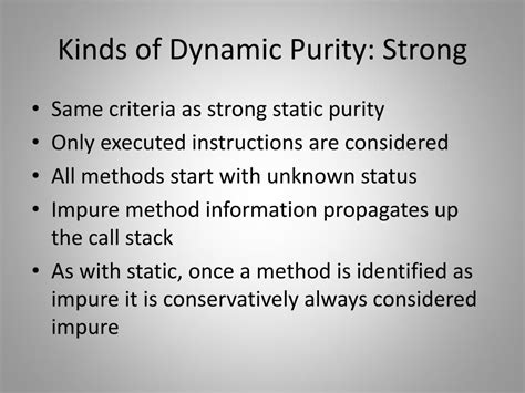 ppt dynamic purity analysis for java programs powerpoint presentation