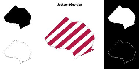 Jackson County Georgia Outline Map Set 43061024 Vector Art At Vecteezy