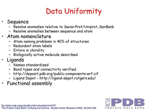 Data Representation Data Integration And Api Delivery Of Pdb Data