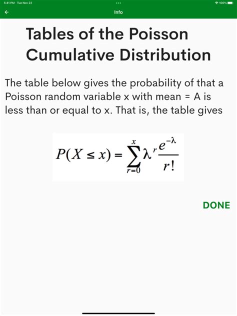 Poisson Distribution Tables App Price Drops