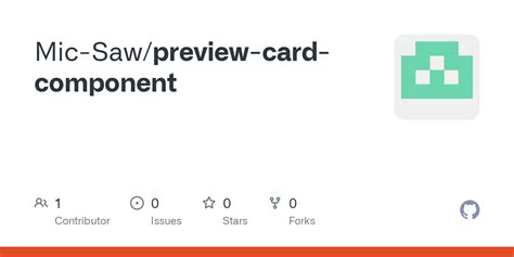 Github Mic Sawpreview Card Component