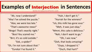 Examples Of Interjection In Sentences In English Vocabulary Point