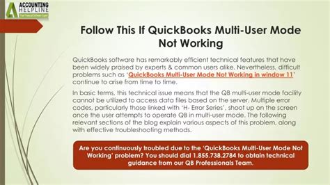 PPT How To Fix QuickBooks Multi User Mode Not Working In Windows Effectively PowerPoint