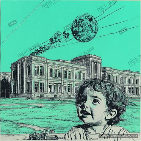 Ai创作图麻省理工学院插画科技 彩绘科学幻想插图手绘 麻省理工学院彩绘海报 美式复古插画 艺术描绘科学 反乌托邦的 美国宇宙学家 天体物理学家