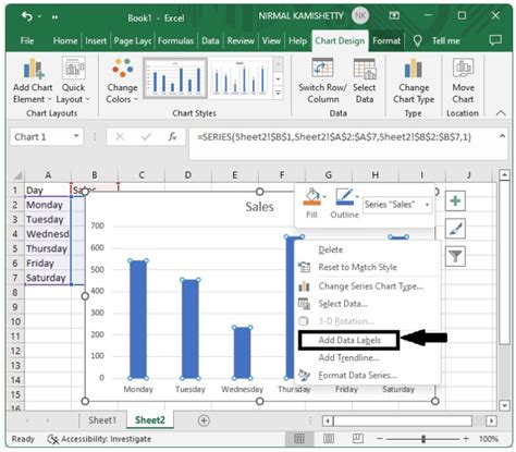 如何在excel图表中添加或移动数据标签？ 极客教程