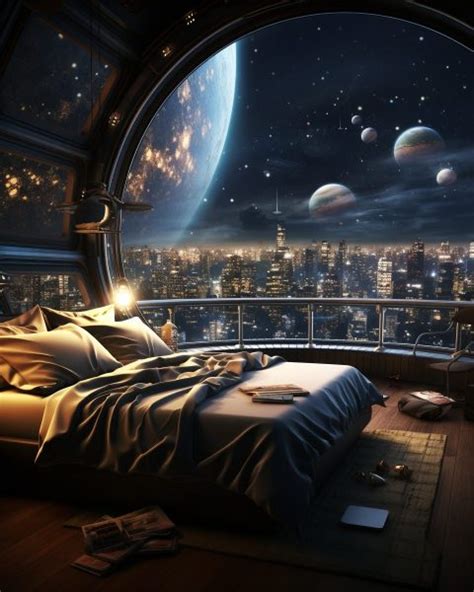 Bedroom With An Extraterrestrial Scenery