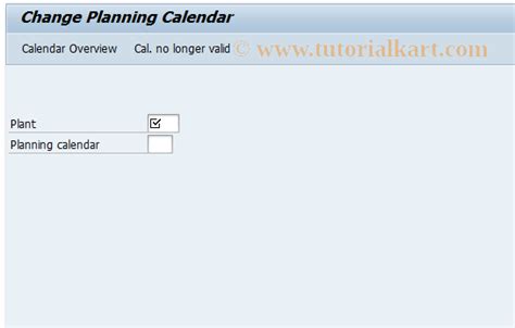 MD SAP Tcode Change Planning Calendar