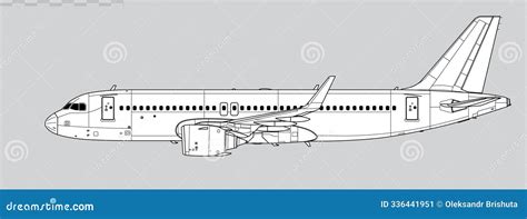 Airbus A320 Neo Vector Drawing Of Narrow Body Passenger Jet Airliner