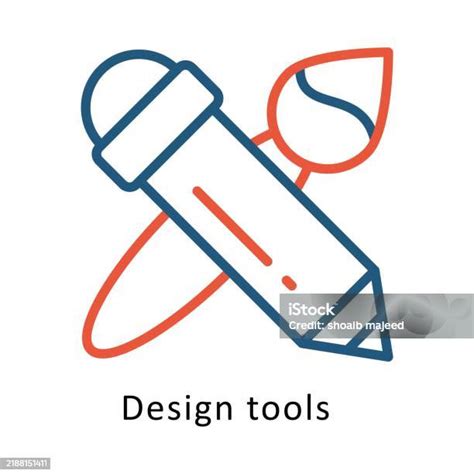 Design Tools Vector Two Colors Outline Icon Eps File 10 Stock Illustration Download Image Now