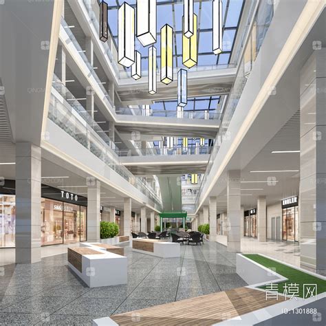 【商场中庭大厅3d模型】 现代vr有灯光有贴图max2016商场中庭大厅3d模型下载 Id1301888 免费3dmax模型库 青模3d模型网