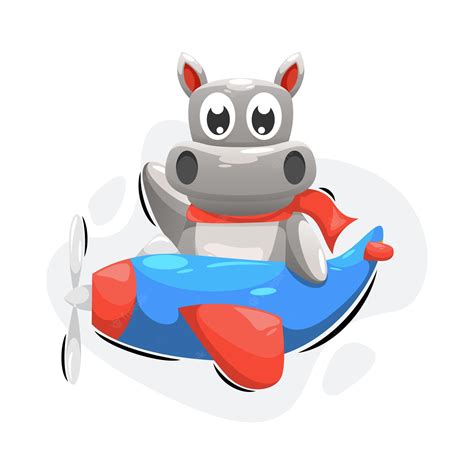 귀여운 하마 그림 프리미엄 벡터