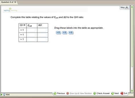 Solved Complete This Table Relating The Values Of Ecell And