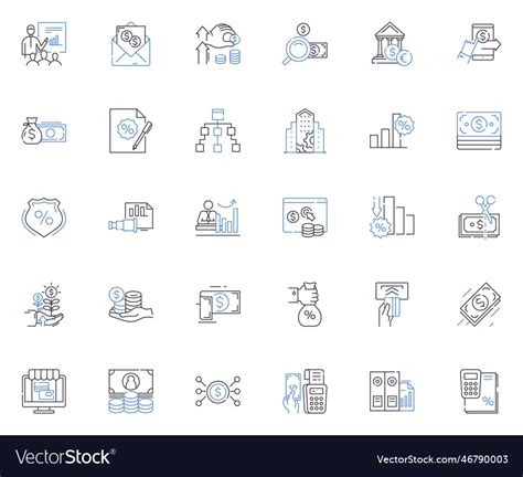 Accounting Line Icons Collection Profit Audit Vector Image