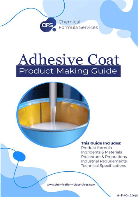 Pressure Sensitive Adhesive Coat Formulation At 1 Chemical Formula Services