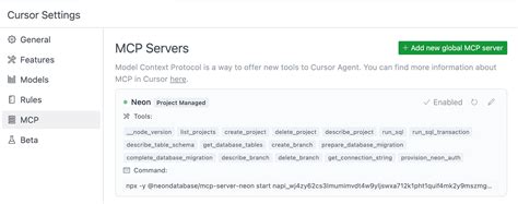 get started with cursor and neon postgres mcp server neon guides