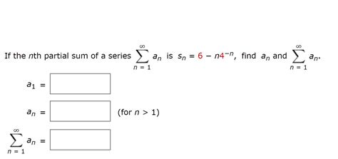 solved 0 if the nth partial sum of a series Σ an is sn 6
