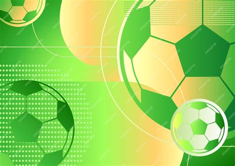 Fondo Deportivo Brillante Con Balones De Fútbol Y Colores Degradados