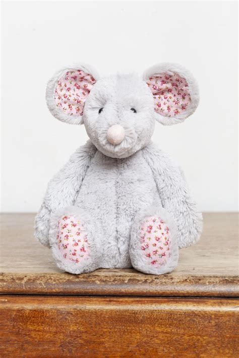 Jellycat Medium Bashful Blossom Silver Mouse Ms Rudolphs