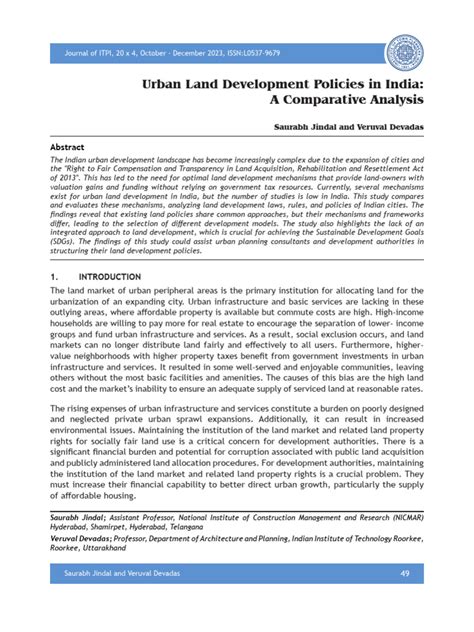 Urban Land Development Policies In India Pdf Eminent Domain