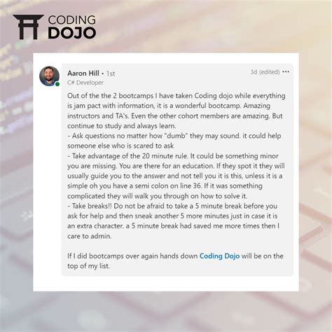 Coding Dojo On Linkedin Dojosuccess