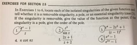 solved locate each of the isolated singularities of the