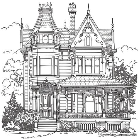 Victorian Houses Coloring Pages Free And Printable