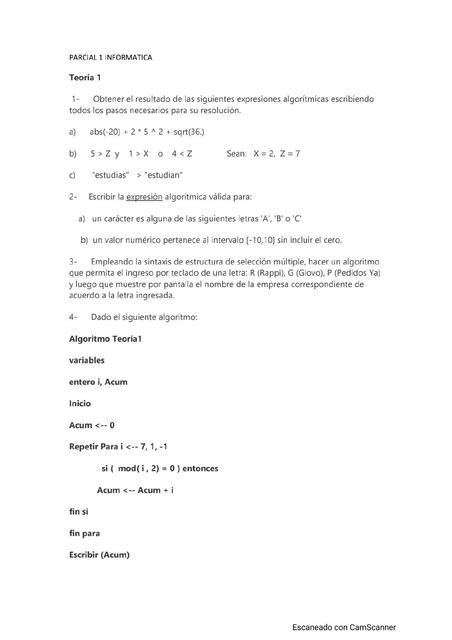 Algoritmos en pseudocódigo L Pz uDocz