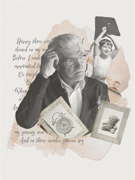 Free Photo Old Man And Memories Collage