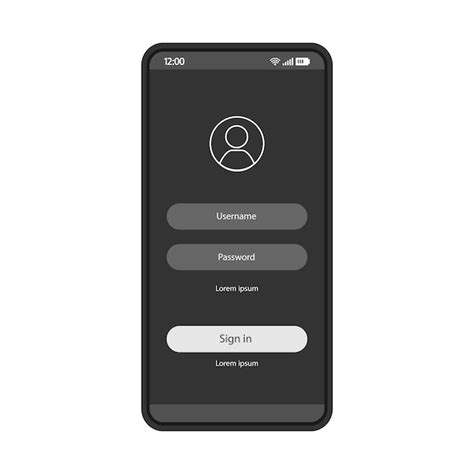 Premium Vector Sign In Smartphone Page Vector Template Mobile App