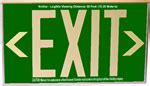 Photoluminescent Exit Sign With Wall Mount And Chevrons Green