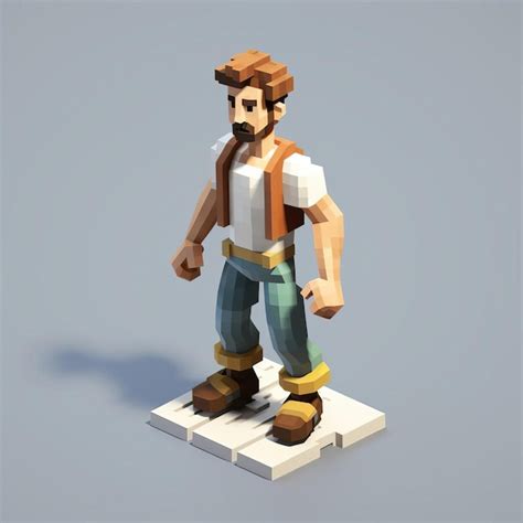 3d 8bit Pixel Cartoon Of Adult Henry Premium Ai Generated Image