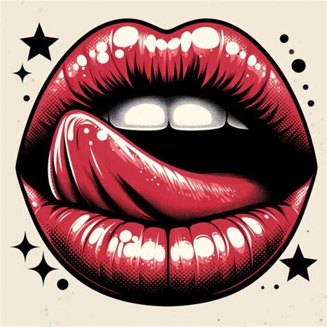 Premium Photo Vector Pinup Style Lip Print