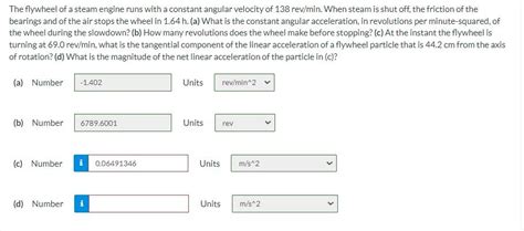 Solved The Flywheel Of A Steam Engine Runs With A Constant